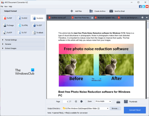 Best free batch PDF to Word converter software for Windows 11/10