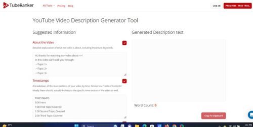 Best free AI YouTube Description Generators