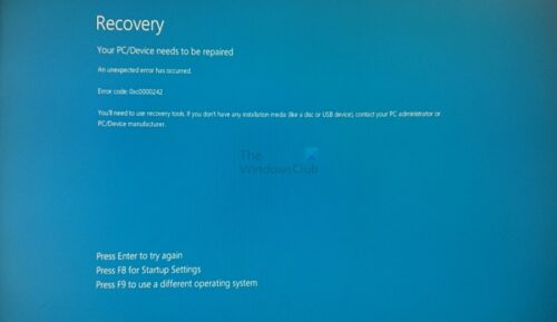 Fix 0xc0000242 Boot BCD error on Windows 11/10