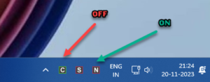 Add Scroll, Num, Caps Lock Indicator in Taskbar or Screen in Windows