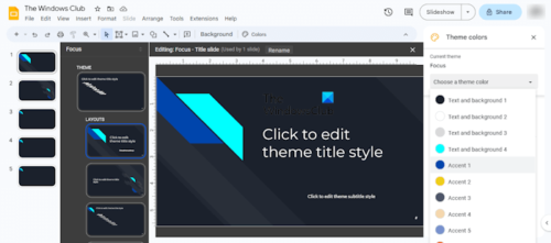 How to change Theme and Theme Color in Google Slides