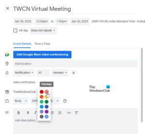 How to change the color of Events in Google Calendar