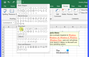 Change default Color, Shape, Font of Comment Box in Excel
