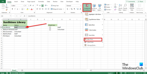 How to highlight Cell or Row with Checkbox in Excel