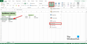 How to highlight Cell or Row with Checkbox in Excel