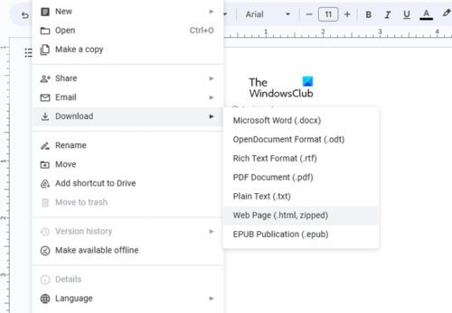 How to convert Google Docs to HTML