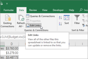 How to break Links in Excel