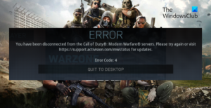 Fix Error Code 4 in CoD Warzone on Windows PC