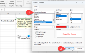 Change default Color, Shape, Font of Comment Box in Excel