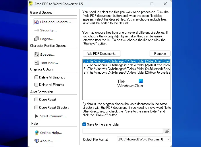 Best free batch PDF to Word converter software for Windows 11/10 Best free batch PDF to Word converter software for Windows 11/10