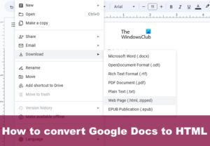 How to convert Google Docs to HTML