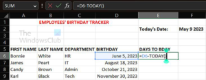 How to subtract a Date from Today in Excel