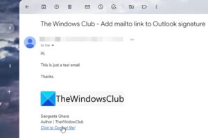How to add a mailto link in Outlook signature?