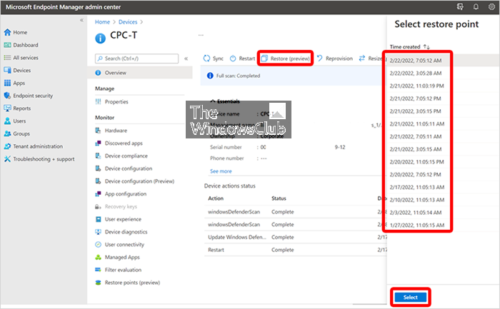 How to create & restore Cloud PC Restore Point in Windows 365