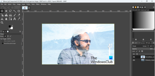 How to blend two Images in GIMP