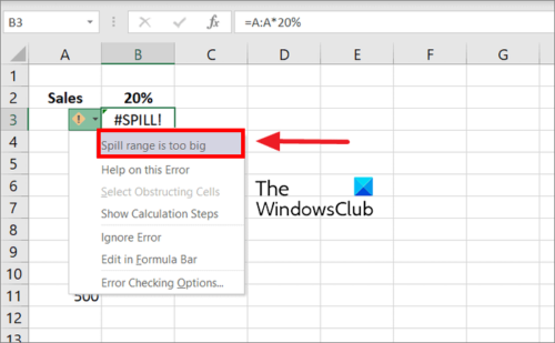How to fix #SPILL! error in Excel?