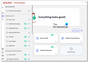 McAfee not opening on Windows 11/10