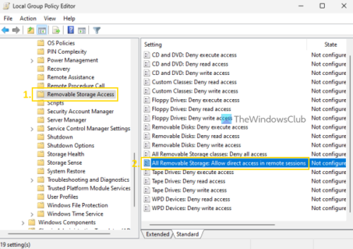 Allow direct access to Removable Storage in Remote Sessions