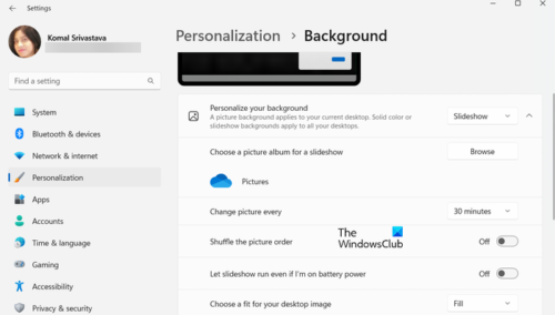 How to change Slideshow settings in Windows 11/10