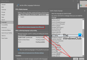 How to change Language in Outlook