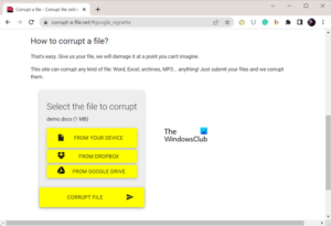 How to corrupt a file in Windows 11/10?
