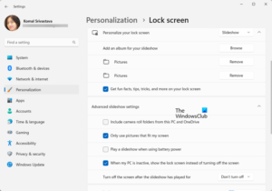 How to change Slideshow settings in Windows 11/10
