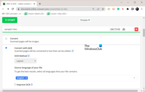 How to convert HEIC to DOC or DOCX in Windows 11/10?