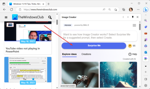 How to use Image Creator and Microsoft Designer in Edge?