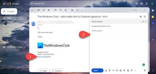 How to add a mailto link in Outlook signature?