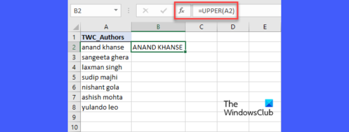 How to change Lowercase to Uppercase in Excel