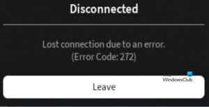 Error Code 272 on Roblox; Lost Connection due to an error