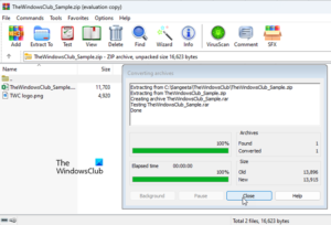 How to convert files to RAR format in Windows 11/10
