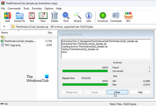 How to convert files to RAR format in Windows 11/10