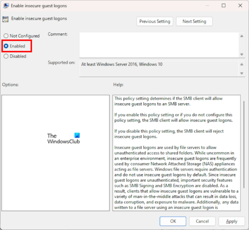 The mapped network drive could not be created in Windows 11