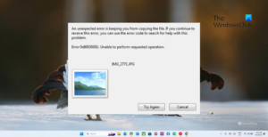 Error 0x80030001: Unable to perform operation while copying files
