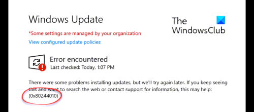 Fix 0x80244010 Windows Update Error