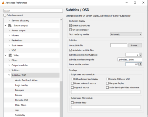 How to change Subtitles position in VLC on PC