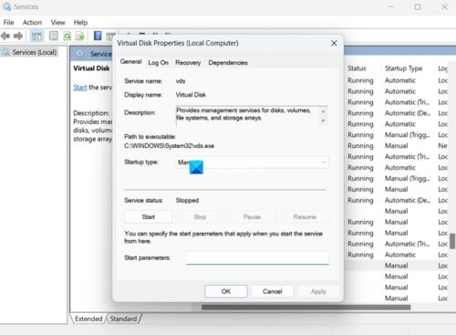 Disk Management stuck at or not connecting to Virtual Disk Service