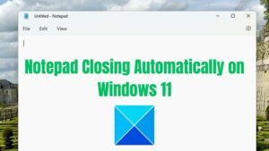 Notepad keeps closing automatically on Windows 11
