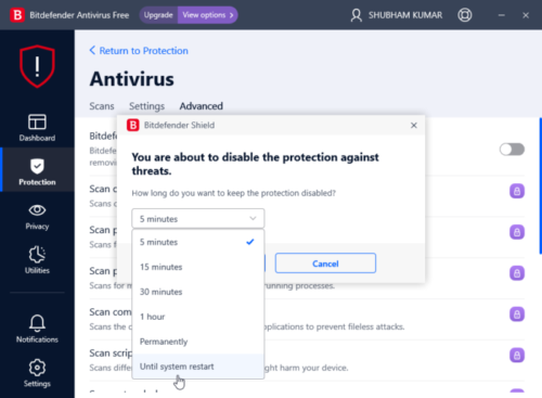 How to Pause or Turn Off Bitdefender in Windows 11