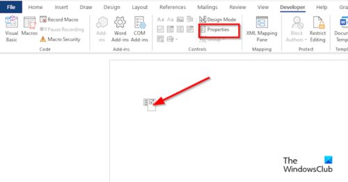 How to change the tick in a check box in Word