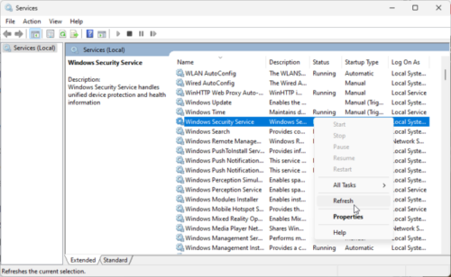 Windows Security shows Unknown status in Windows 11
