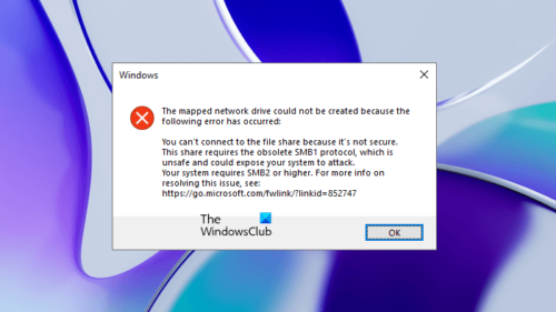 The mapped network drive could not be created in Windows 11
