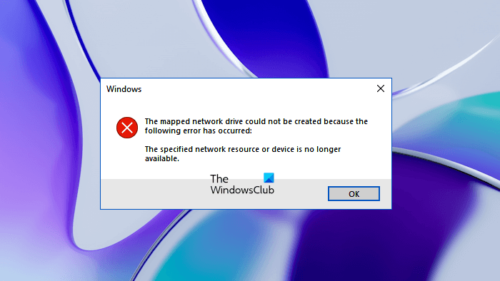 The mapped network drive could not be created in Windows 11