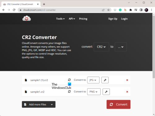 How to convert CR2 to PNG, JPG, GIF in Windows 11/10