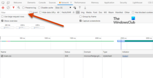 Network Tools in F12 Developer Tools of Microsoft Edge browser