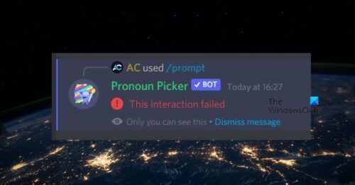 Fix This interaction failed in Discord