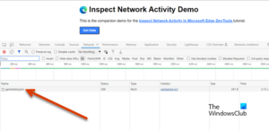 Network Tools in F12 Developer Tools of Microsoft Edge browser