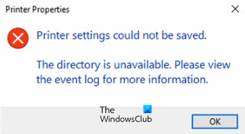 Fix Printer settings could not be saved error on Windows PC
