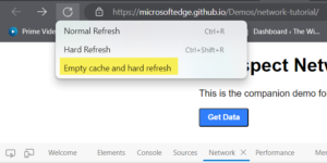 Network Tools in F12 Developer Tools of Microsoft Edge browser